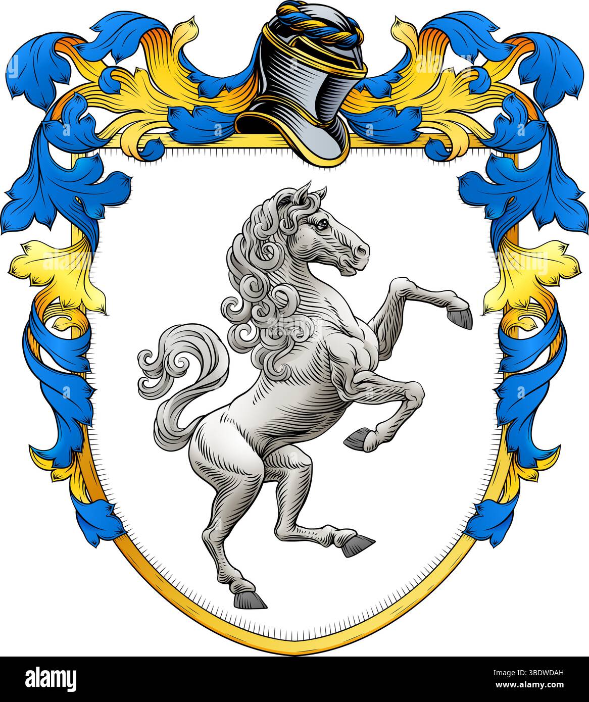 Coat of Arms Crest Horse Family Heraldry Shield Stock Vector Image ...