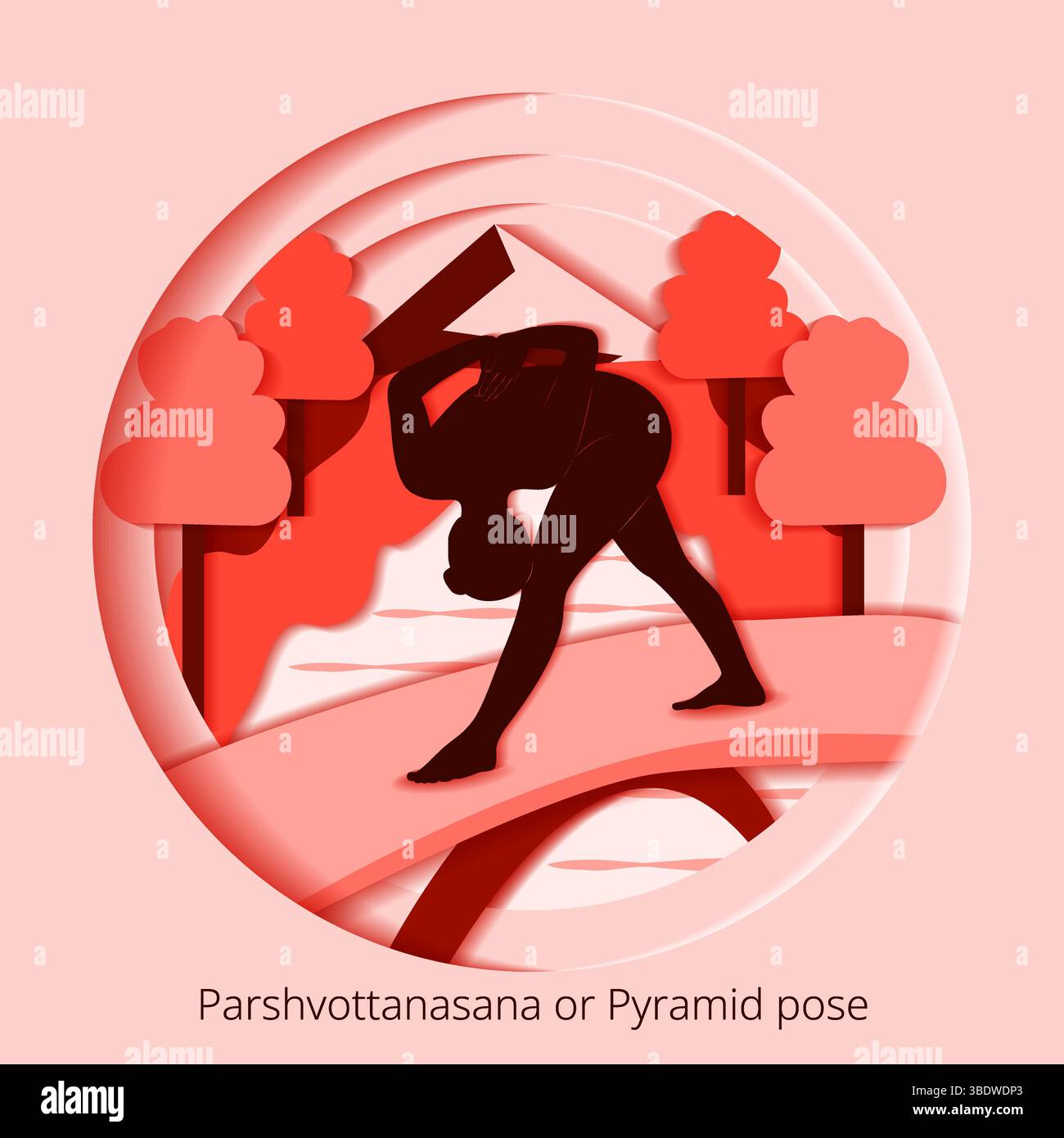 International Yoga Day. Parshvottanasana pose. Pyramid pose or Intense ...