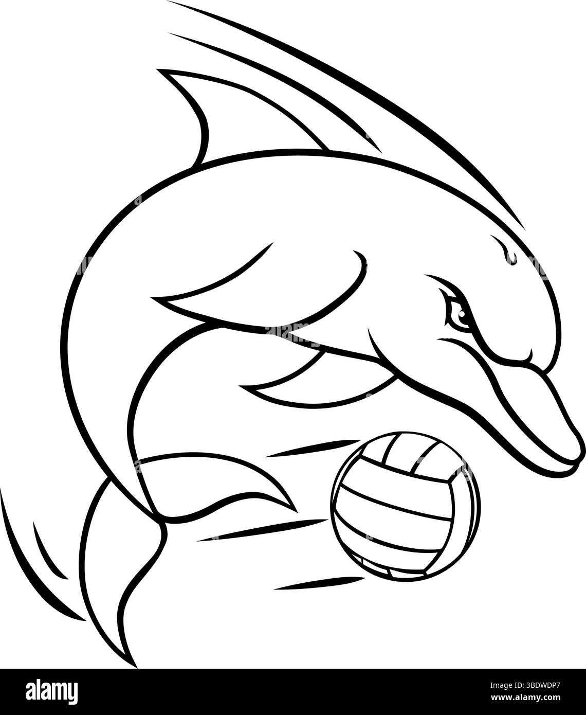 Dolphin Animal Volleyball Ball Sports Team Mascot Stock Vector Image ...