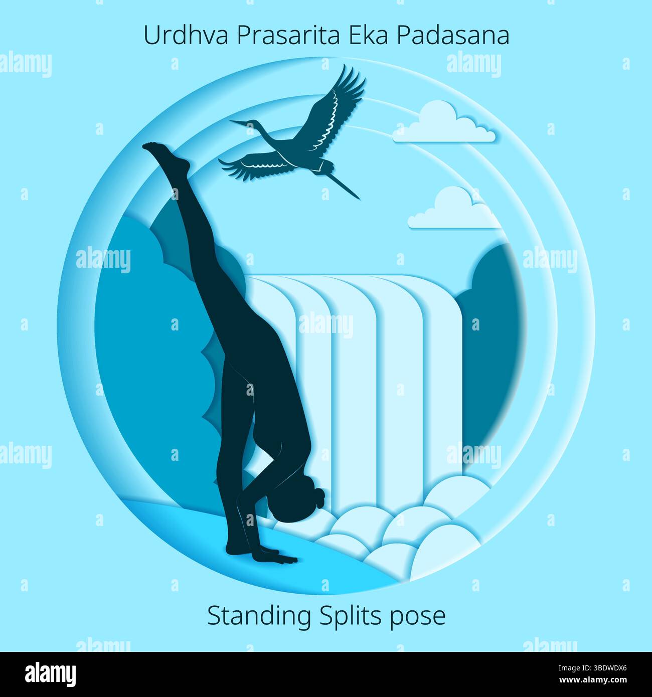 International Yoga Day. Urdhva Prasarita Eka Padasana pose. Standing ...