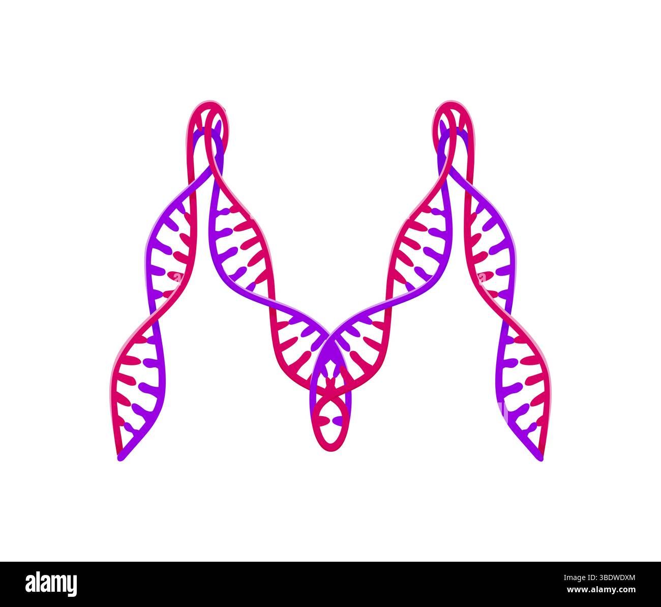 Healthcare cartoon font DNA molecule letter M. Hospital English ...