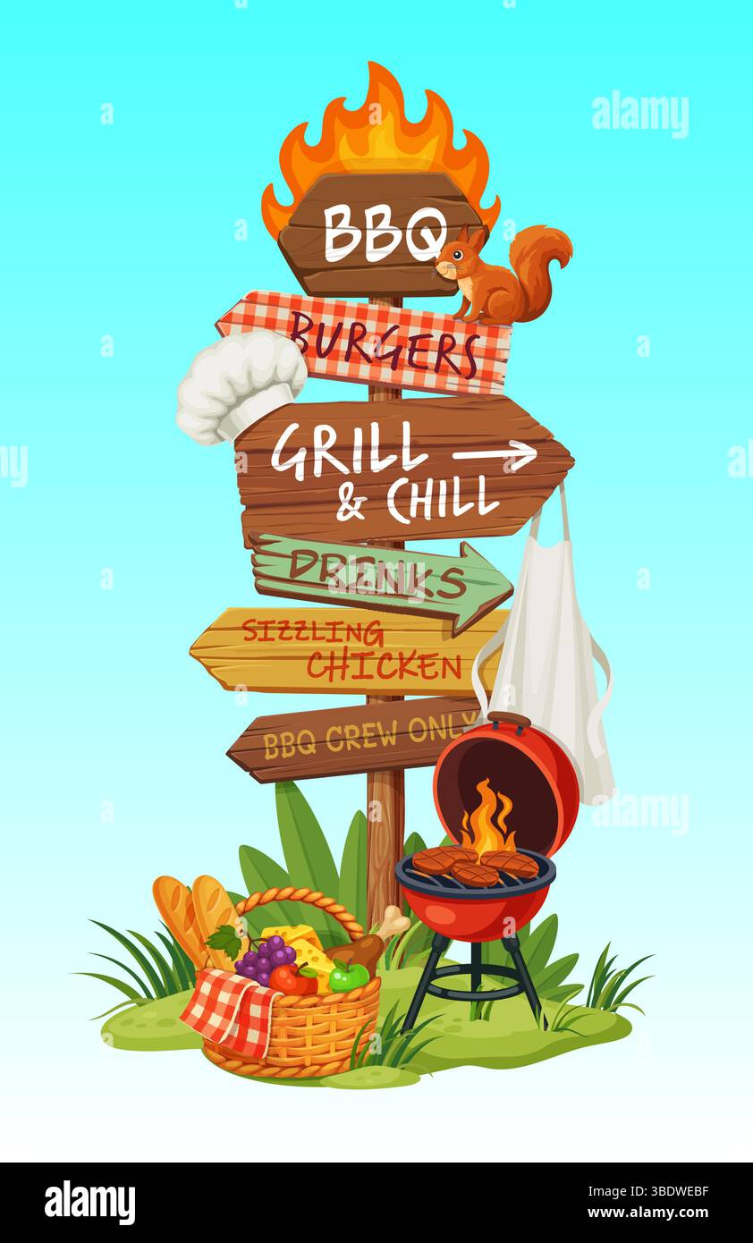 Bbq on wooden sign Stock Vector Images - Alamy