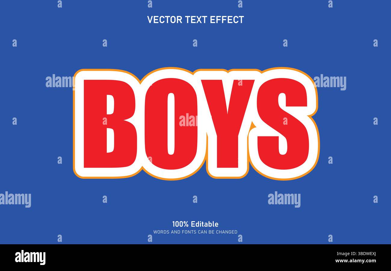 Boys text effect Stock Vector Image & Art - Alamy