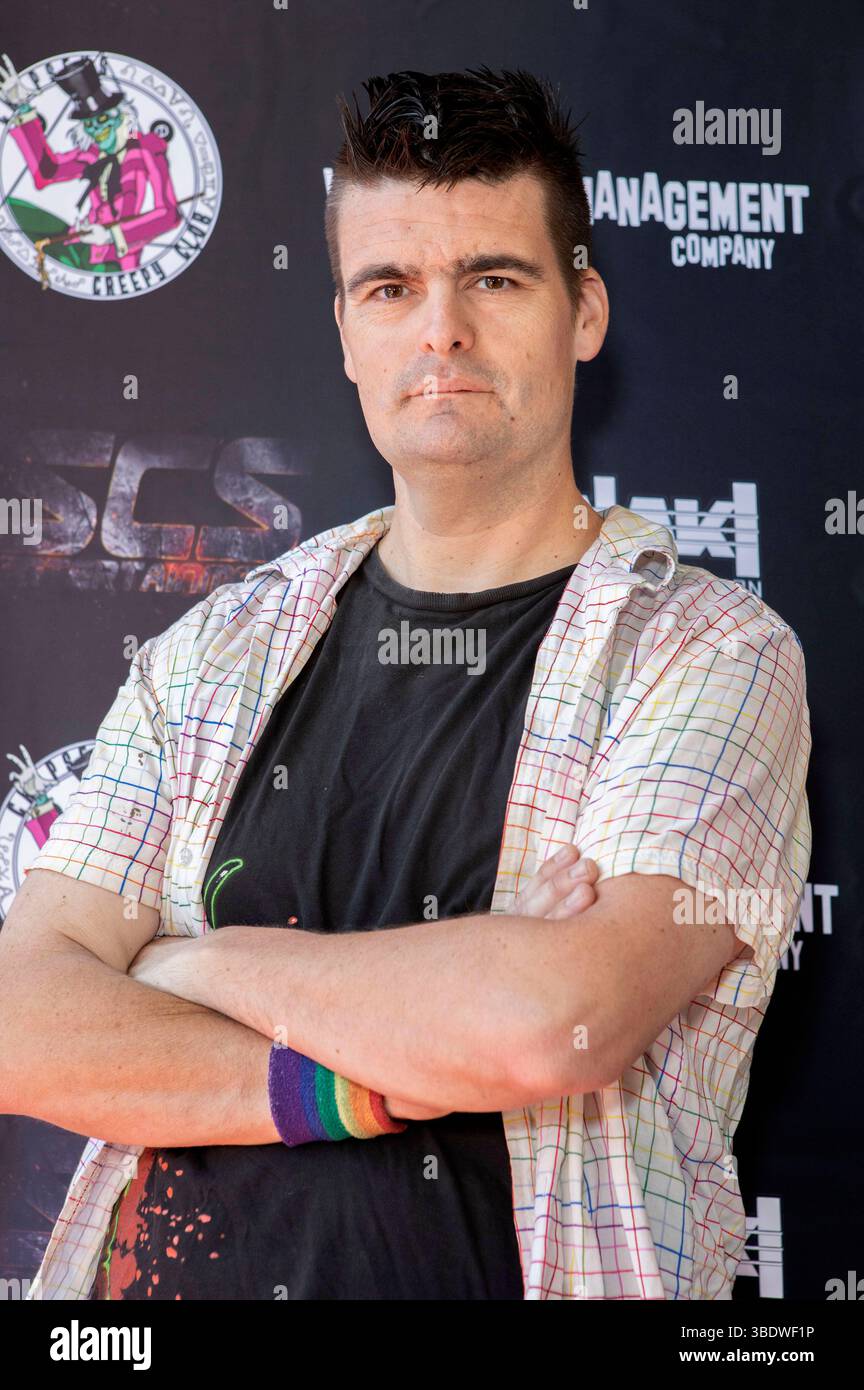 Joshua Moomey bei der Premiere des Horror-Films The Meathook Massacre ...