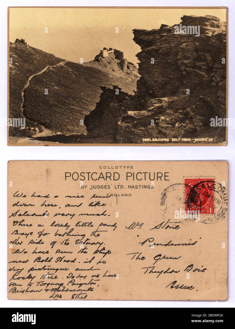 Judges' Postcard 14,911. SALCOMBE. BOLT HEAD.—JUDGES’ LTD Stock Photo ...