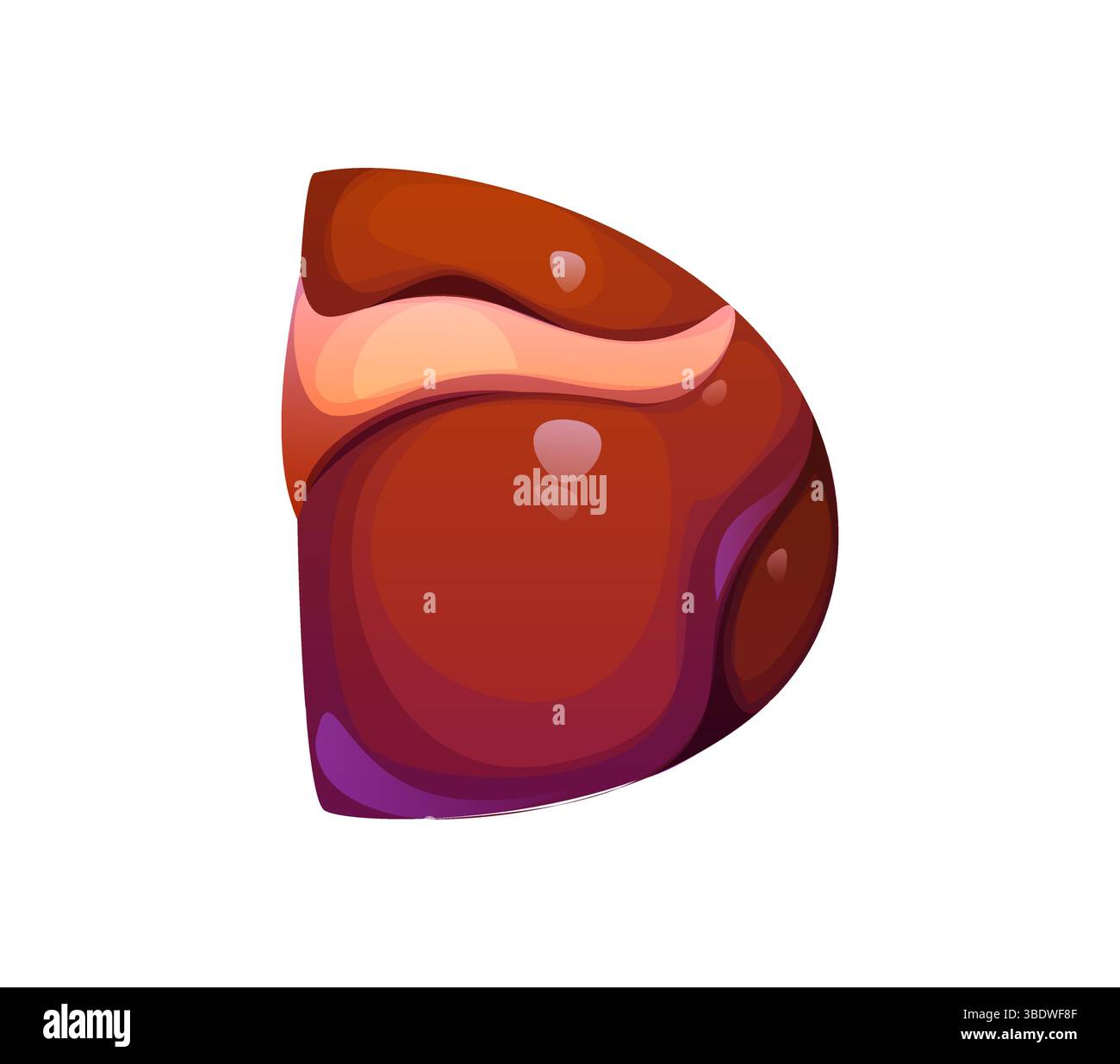 Medicine font type, liver organ letter D. Healthcare type symbol ...