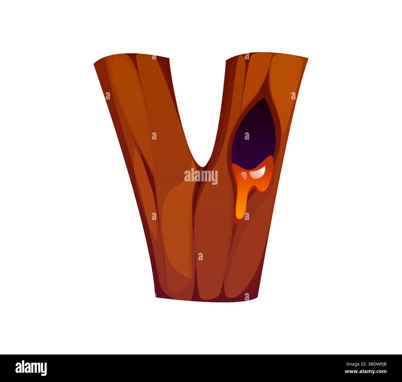 Honey font type, tree hollow hive letter V. Honey bee farming English ...