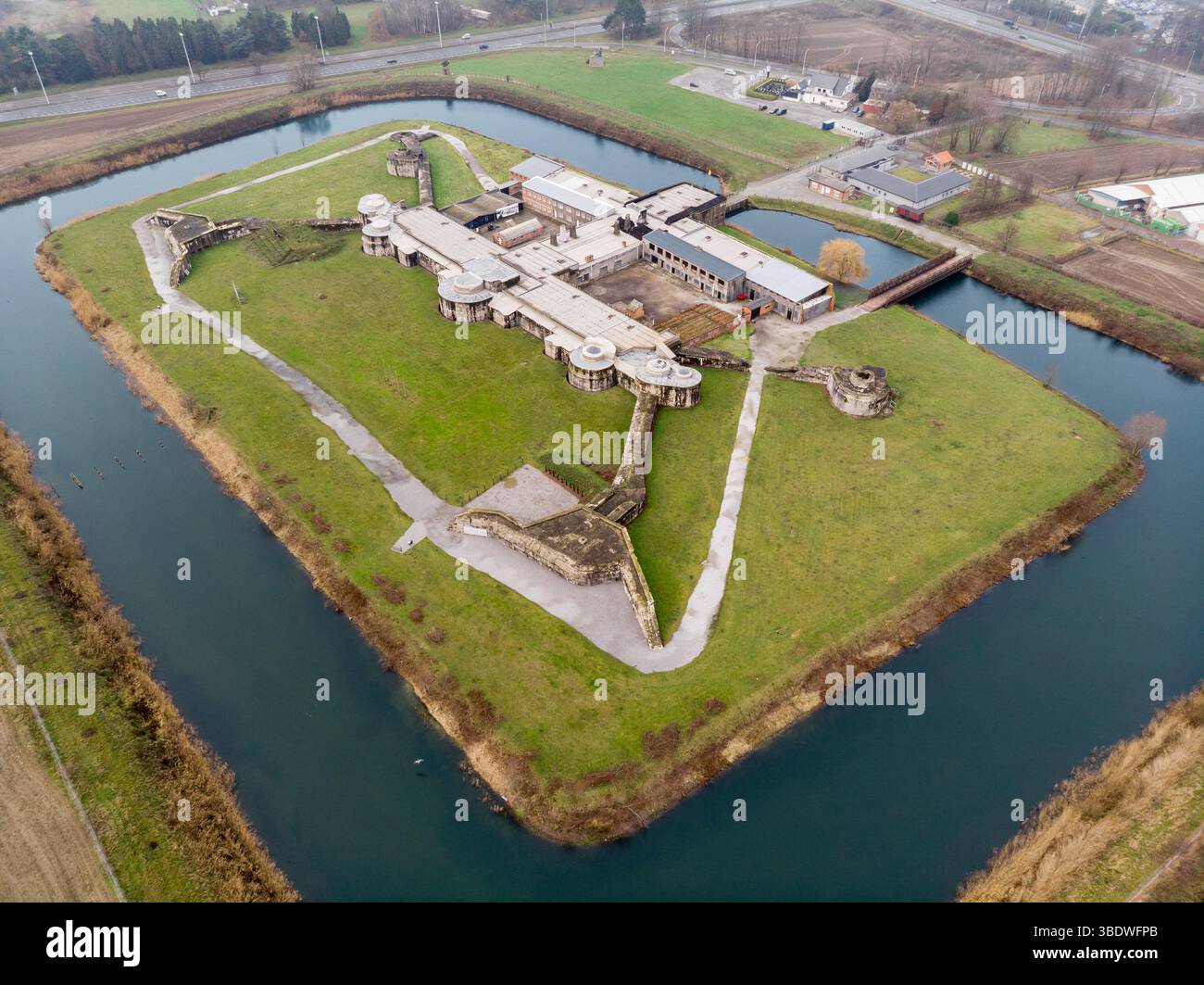 Aerial view of Fort Breendonk, former Nazi prison camp in Belgium Stock ...