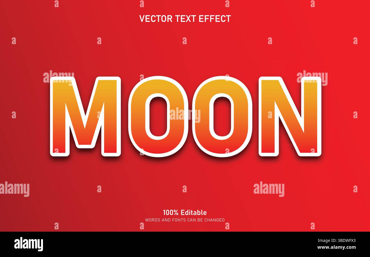 Moon text effect Stock Vector Image & Art - Alamy