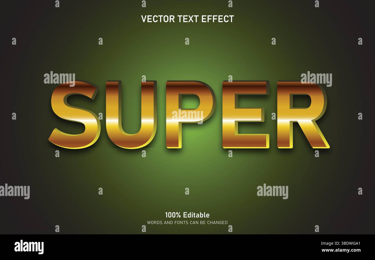 Super 3D editable text effect Stock Vector Image & Art - Alamy