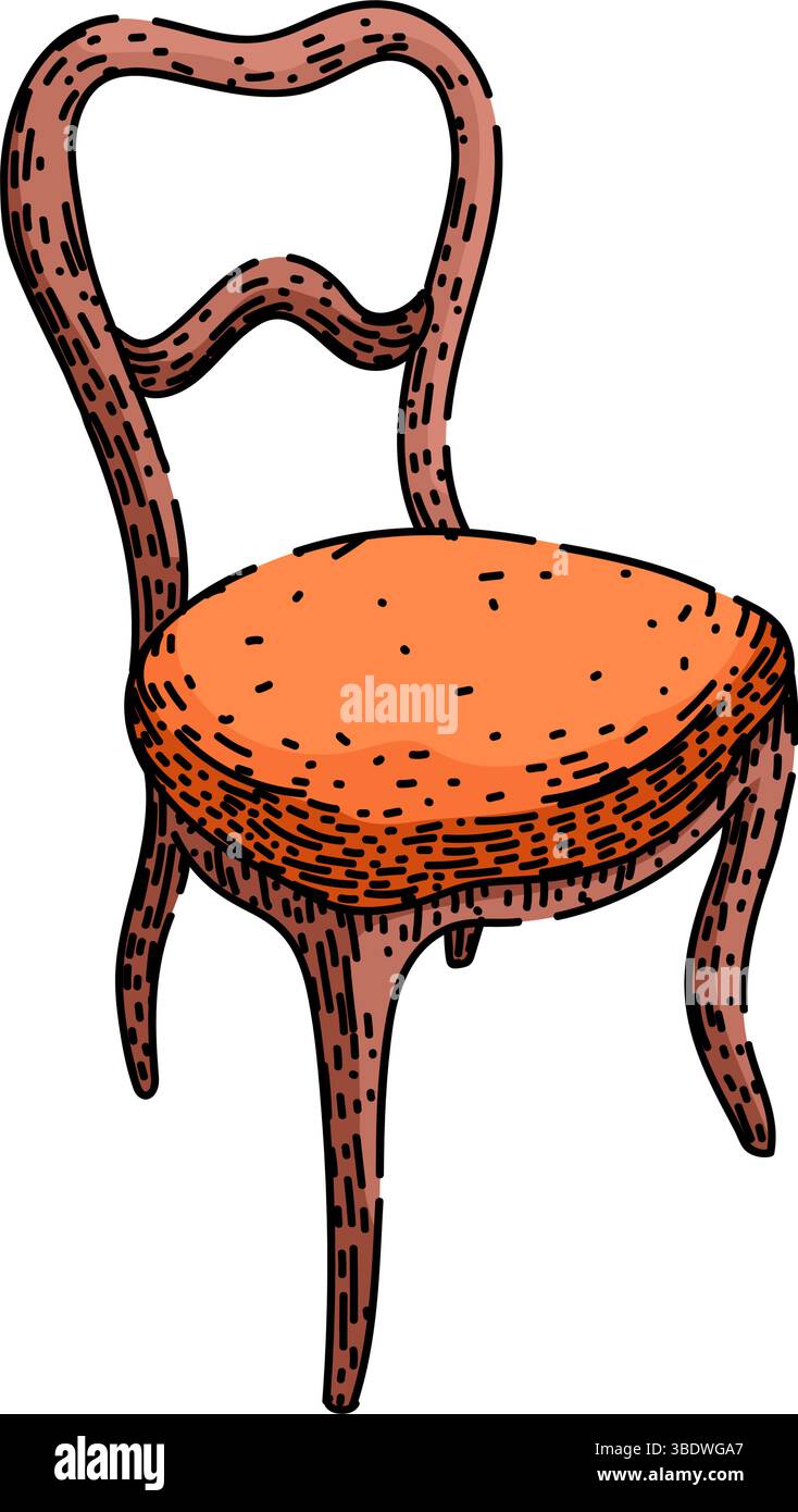 collectible antique chair sketch hand drawn vector Stock Vector Image ...