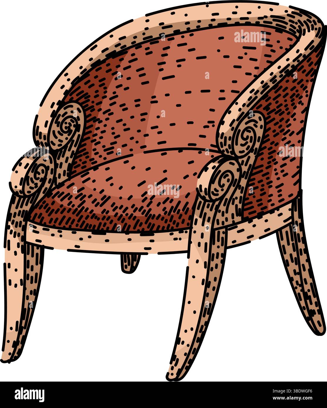 wooden antique chair sketch hand drawn vector Stock Vector Image & Art ...