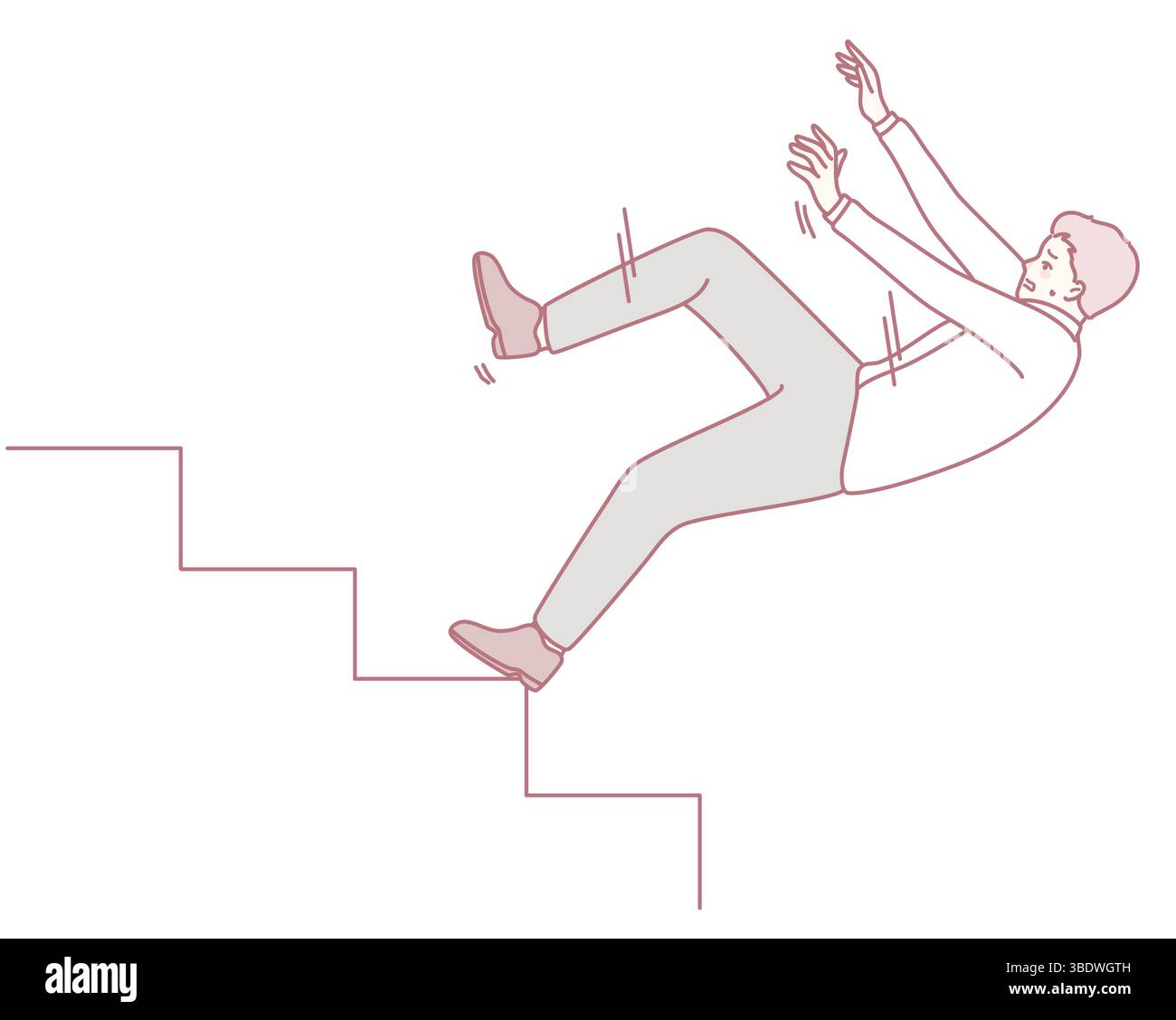 An engaging illustration depicting a person unexpectedly slipping and ...