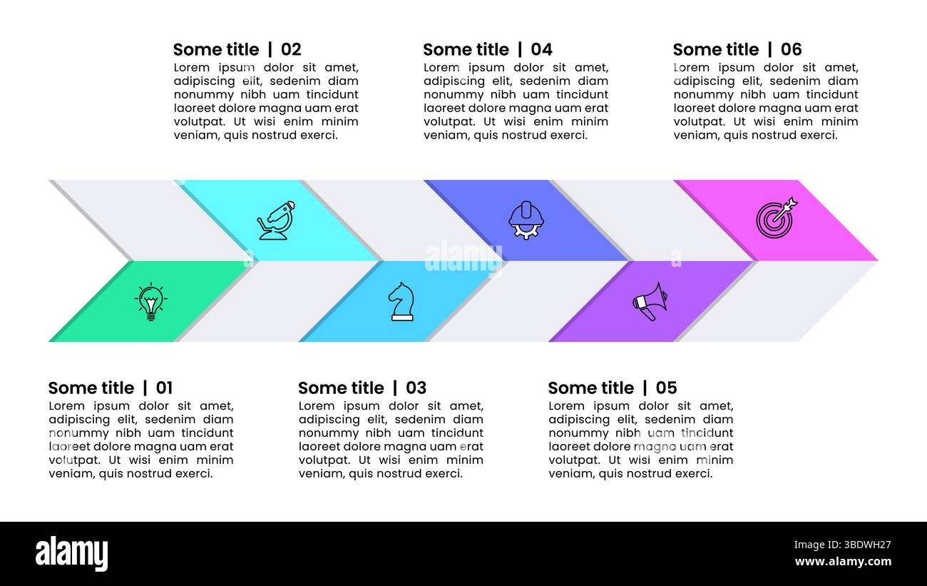 Infographic template with icons and 6 options or steps. Arrow. Can be ...
