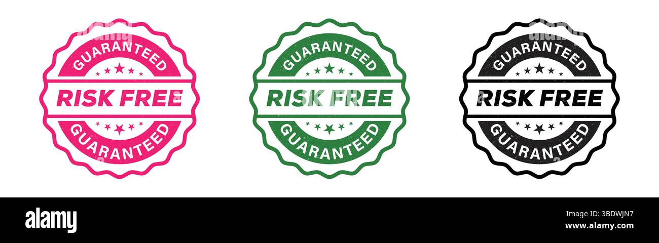 Risk Free Guarantee Badge Icon Label Design Set Stock Vector Image ...