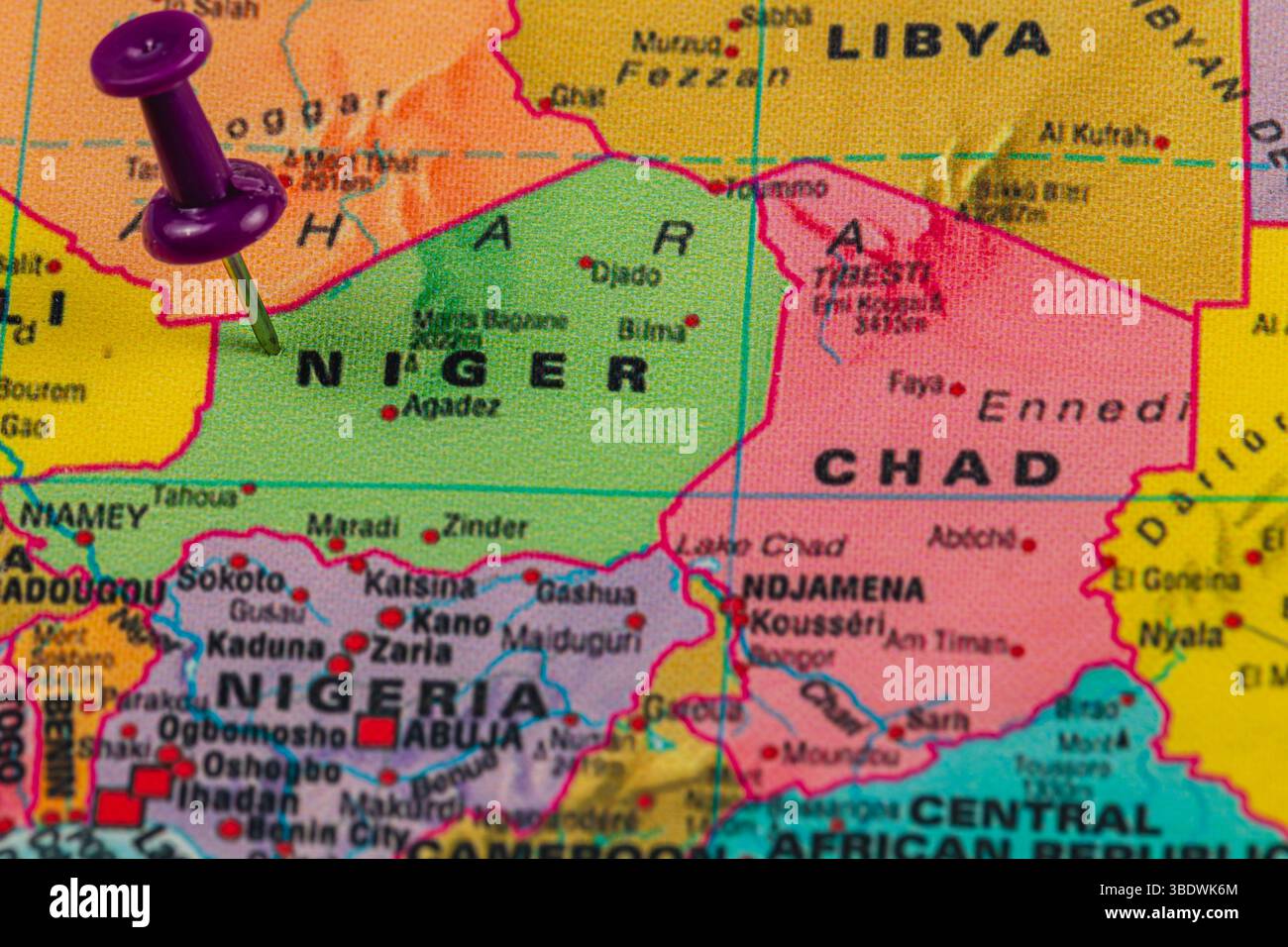 A map displays various countries in West Africa with Niger marked ...