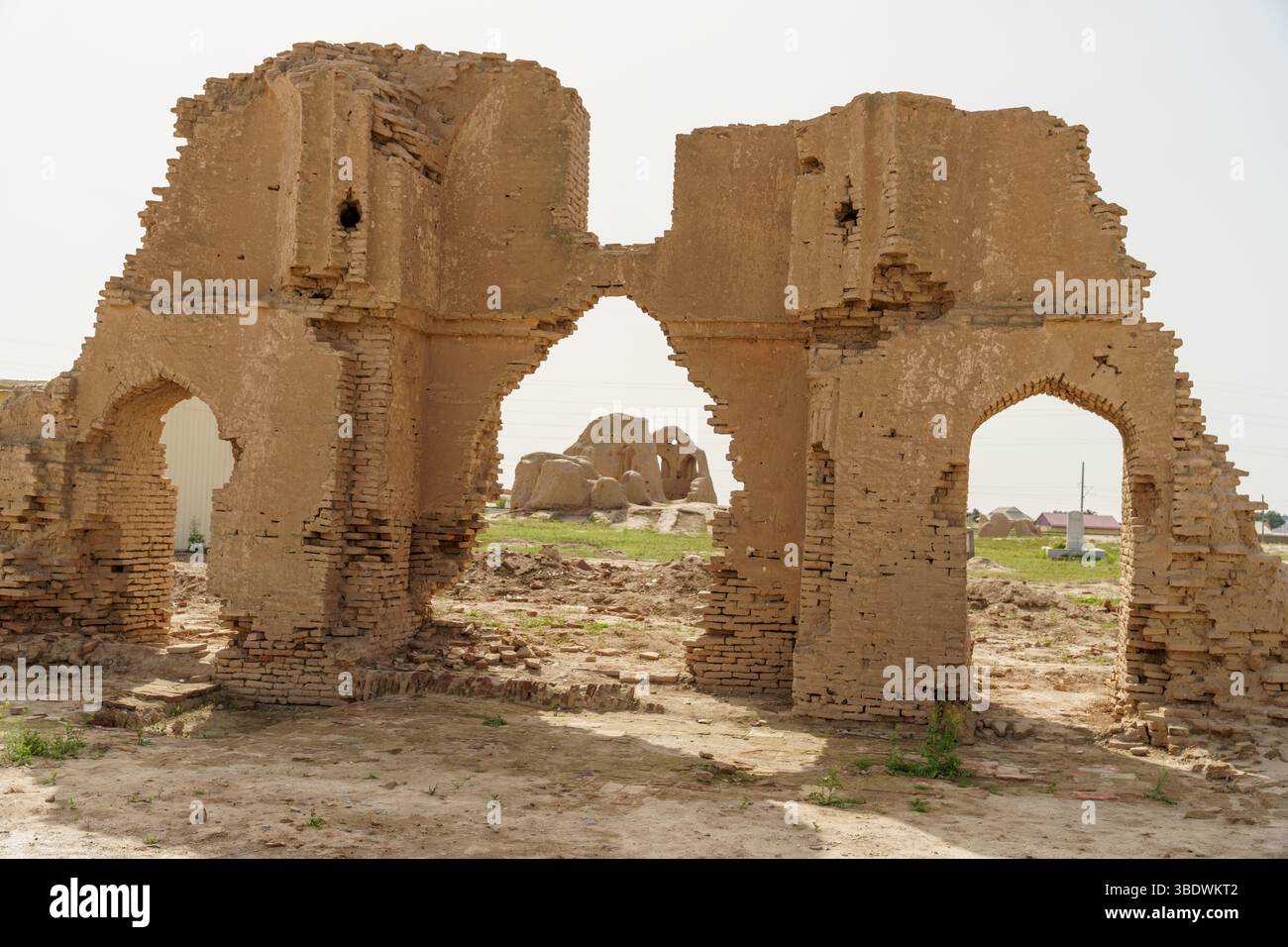 A large, crumbling building with two arched openings Stock Photo - Alamy