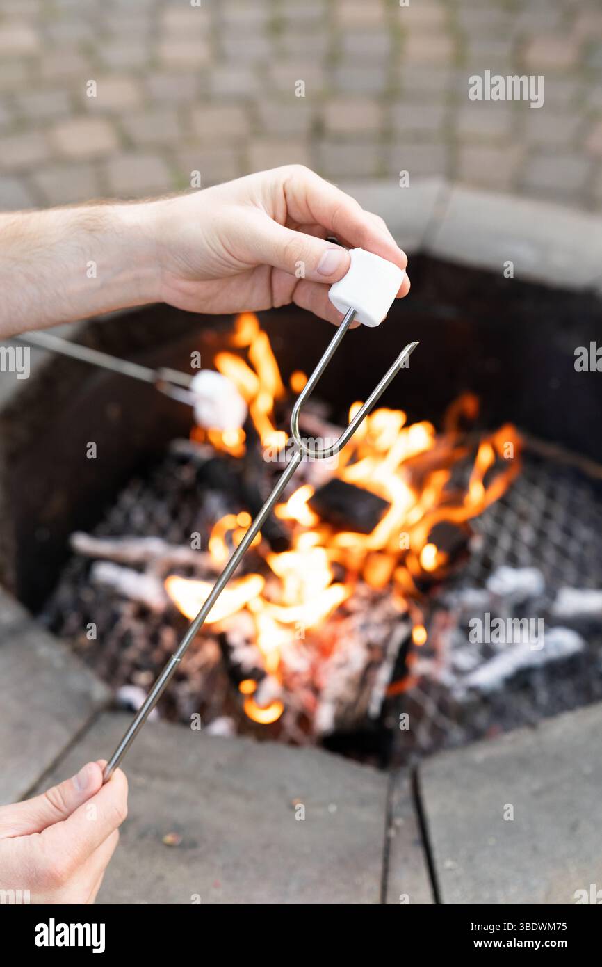Getting Ready to Roast A Marshmallow Stock Photo - Alamy