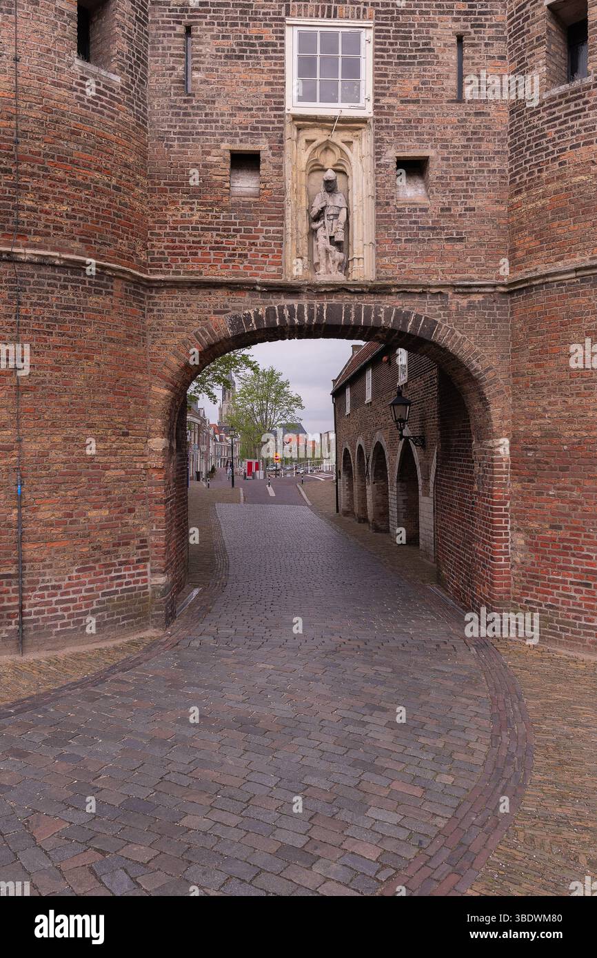 Delft, the Netherlands, May 6, 2023. East gate in Delft. With white ...