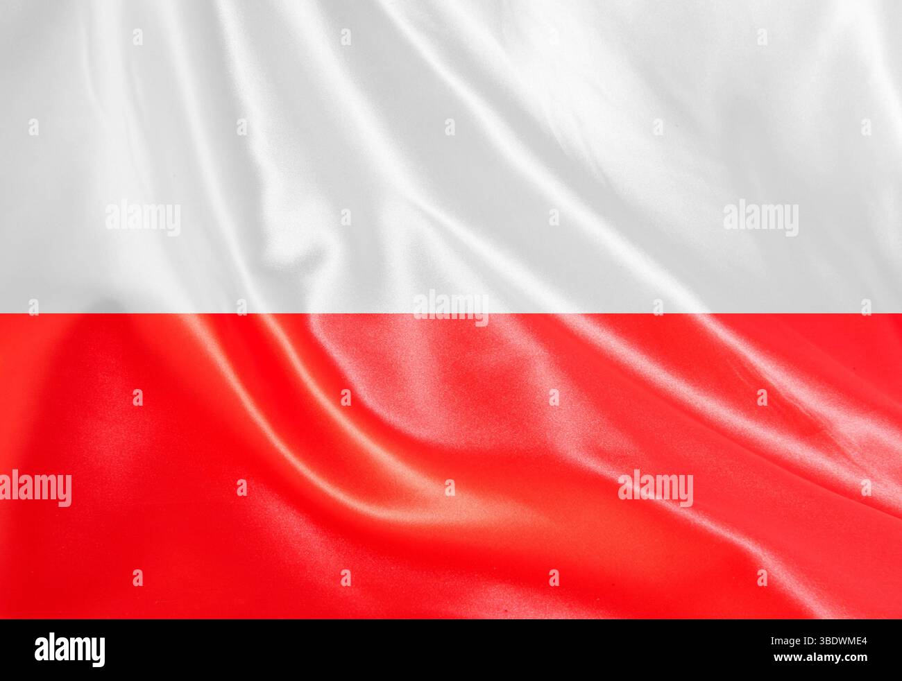 Digital composite Polish flag on satin material Stock Photo - Alamy