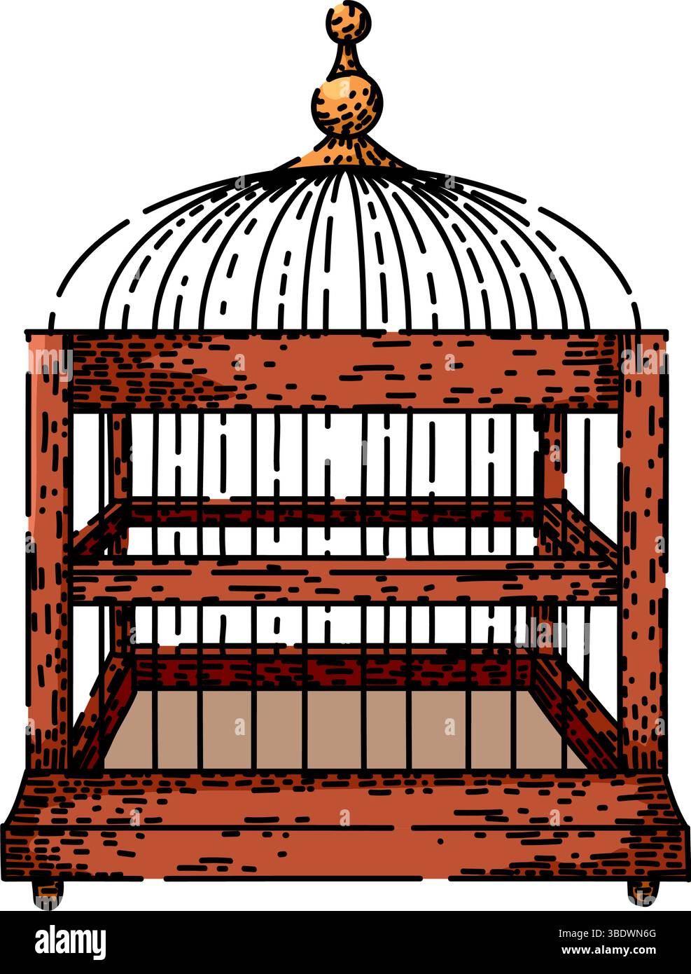 aviary birdcage sketch hand drawn vector Stock Vector Image & Art - Alamy
