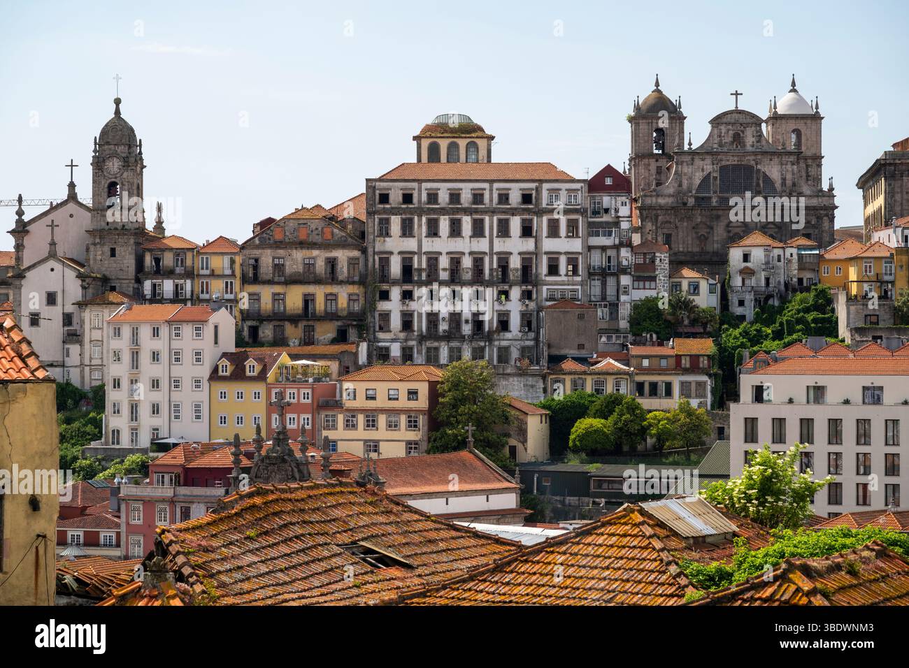 Beautiful view to old historic buildings in downtown Porto Stock Photo ...