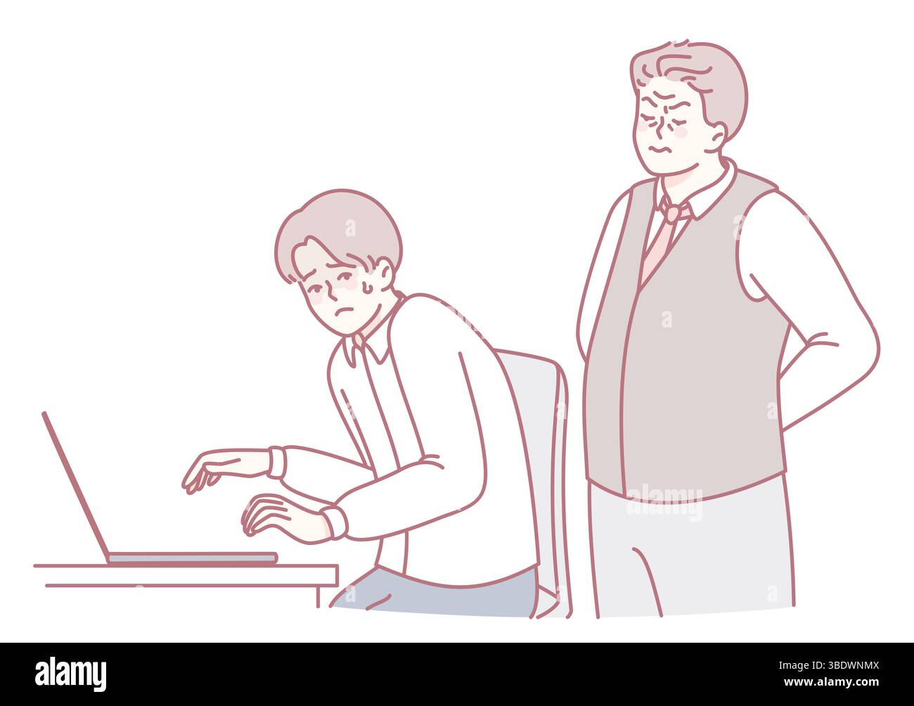 A young professional is focused as he types diligently on his laptop ...