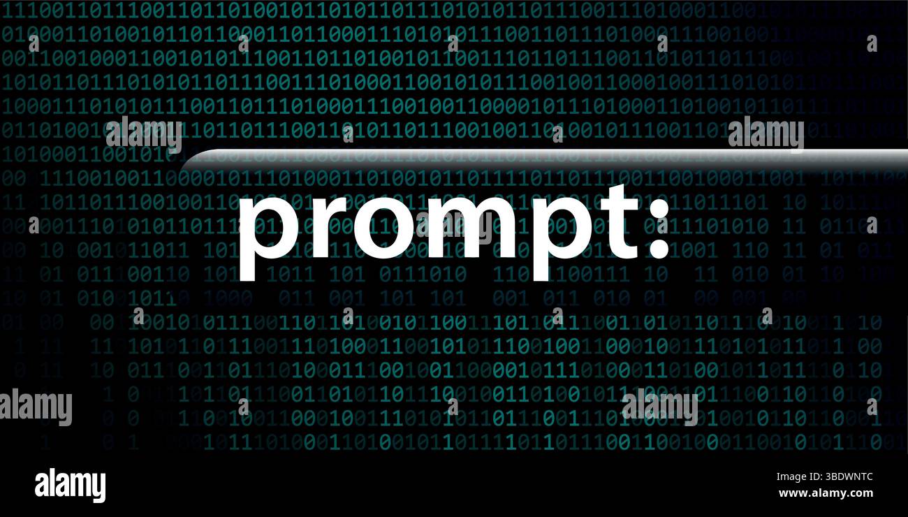 digital prompt on futuristic ai background with binary code vector illustration Stock Vector ...
