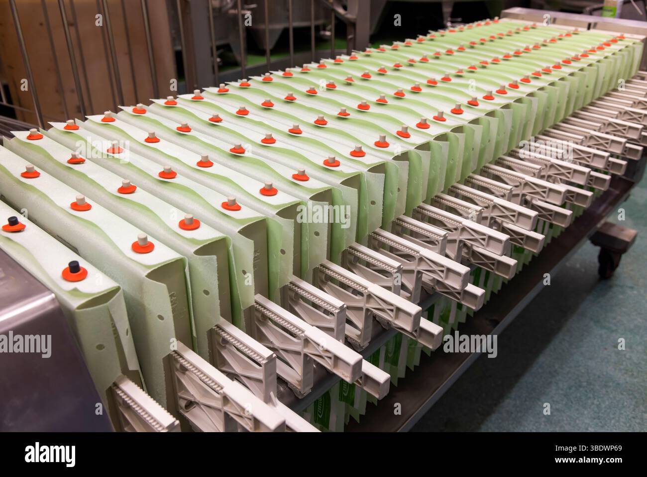 Filter press squeezing grape juice for winemaking process in modern ...