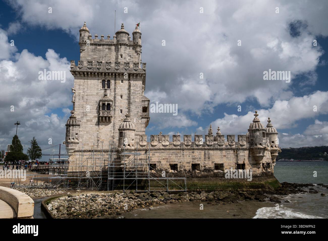 Beautiful view to old historic Belém Tower building in downtown Stock ...