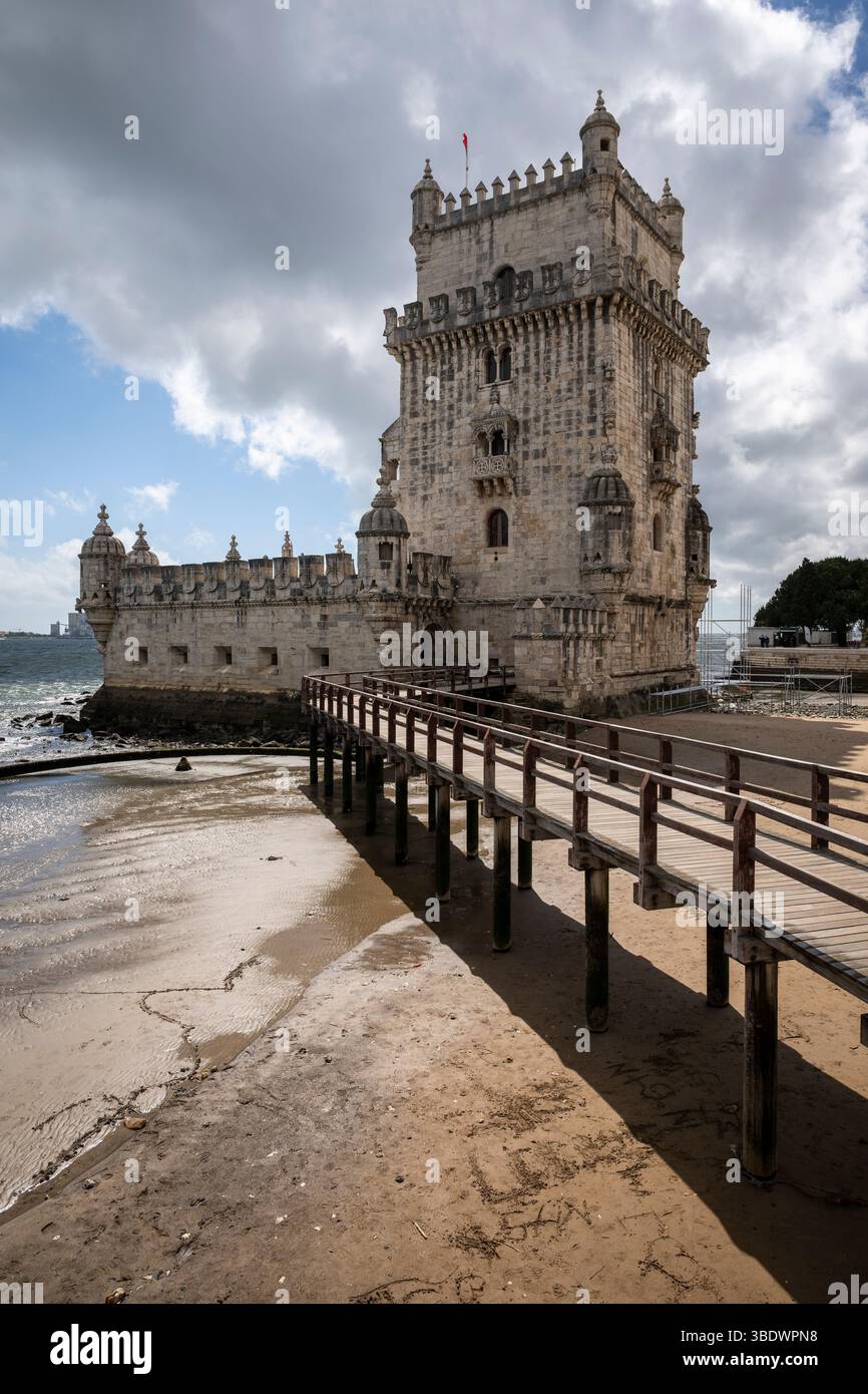 Beautiful view to old historic Belém Tower building in downtown Stock ...
