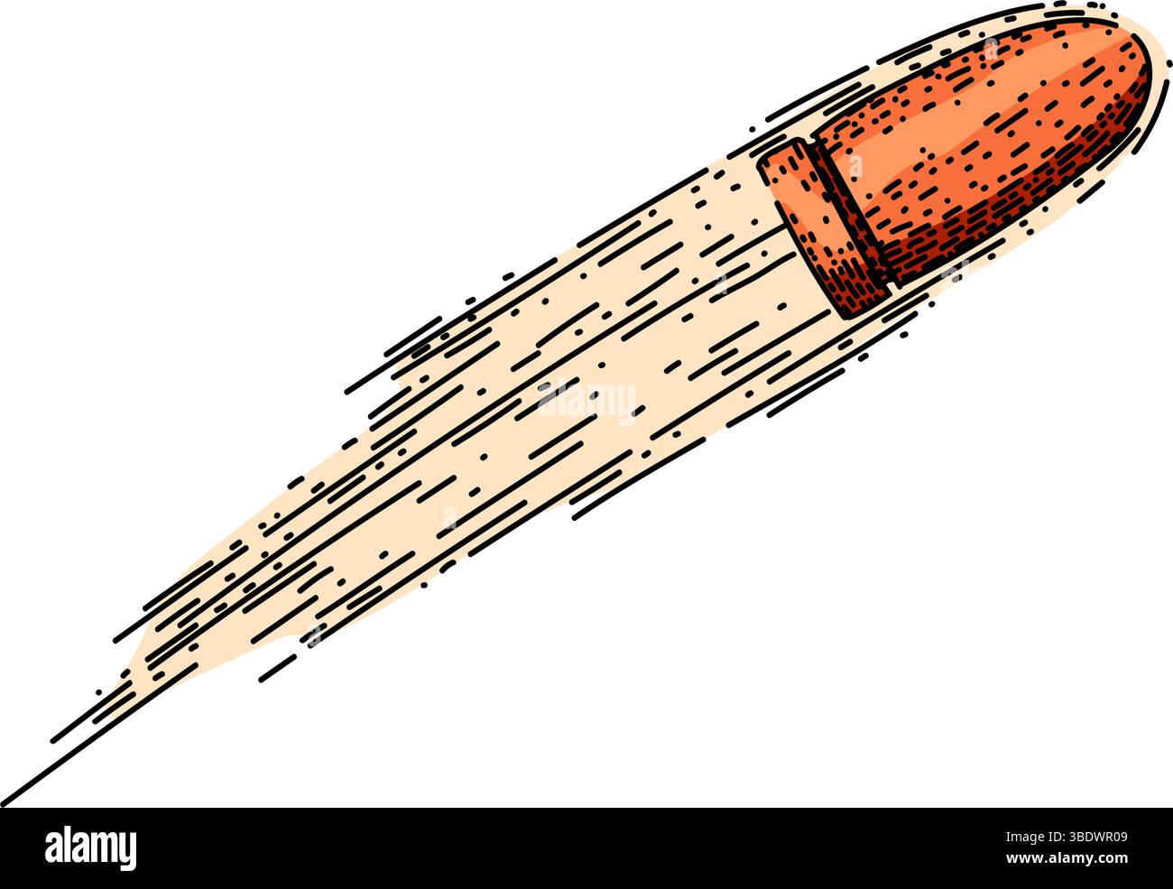 ammunition bullet flying sketch hand drawn vector Stock Vector Image ...