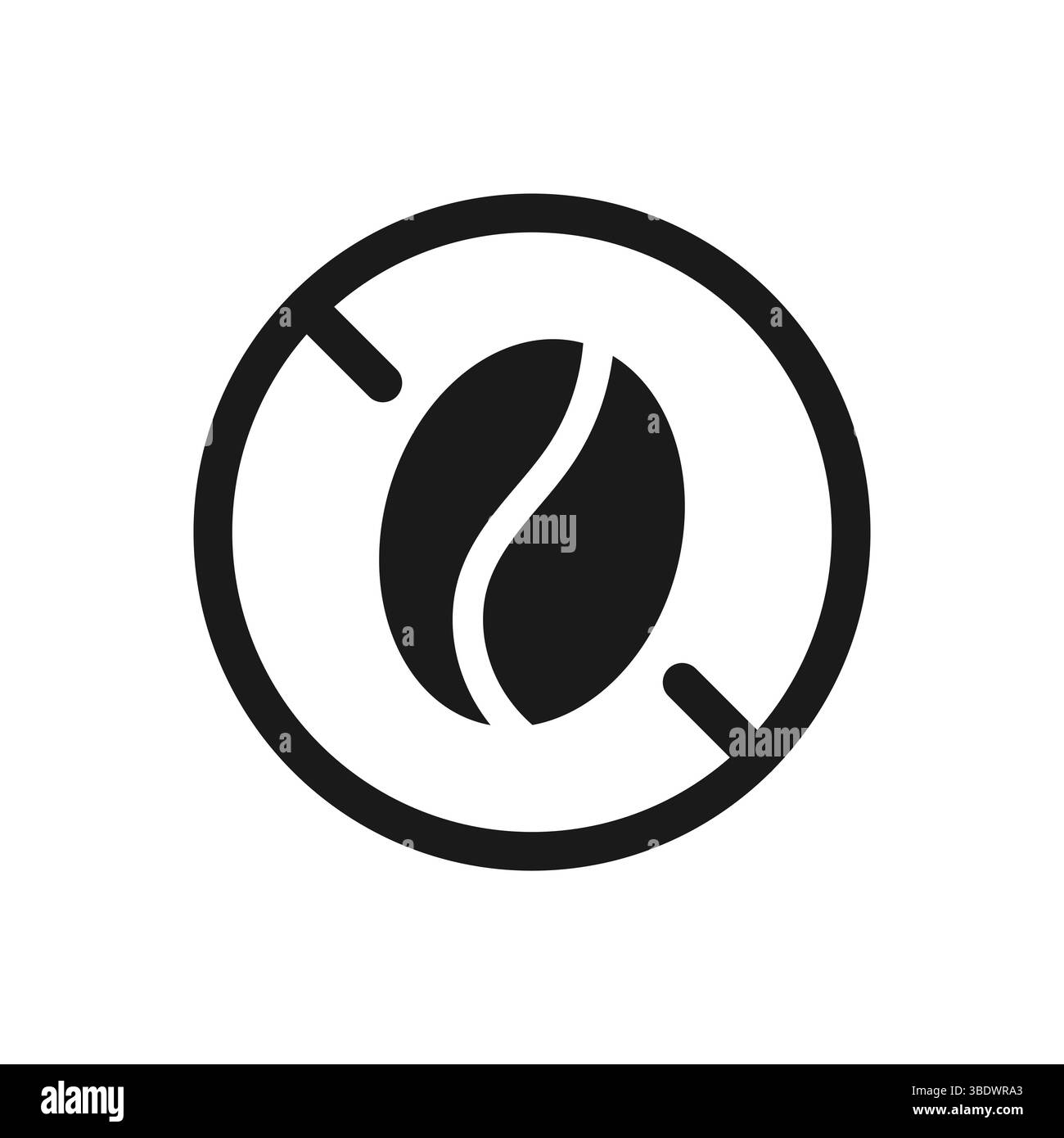 Caffeine free round icon. Decaffeinated product. A sign showing a ...
