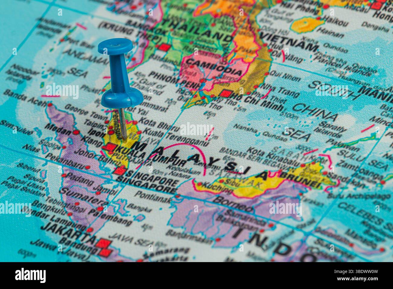 A detailed map of Southeast Asia prominently features Kuala Lumpur ...