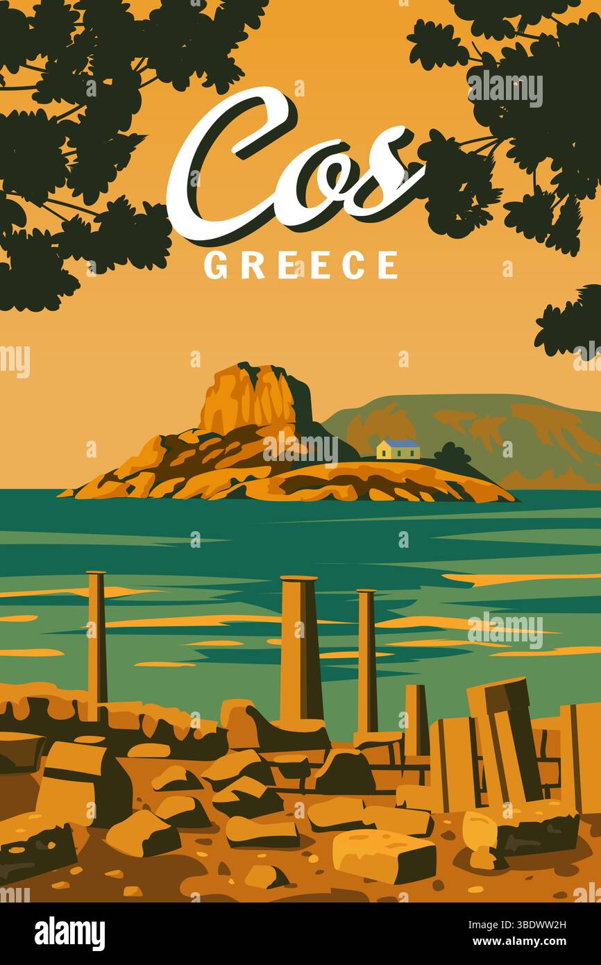 Cos city greece Stock Vector Images - Alamy