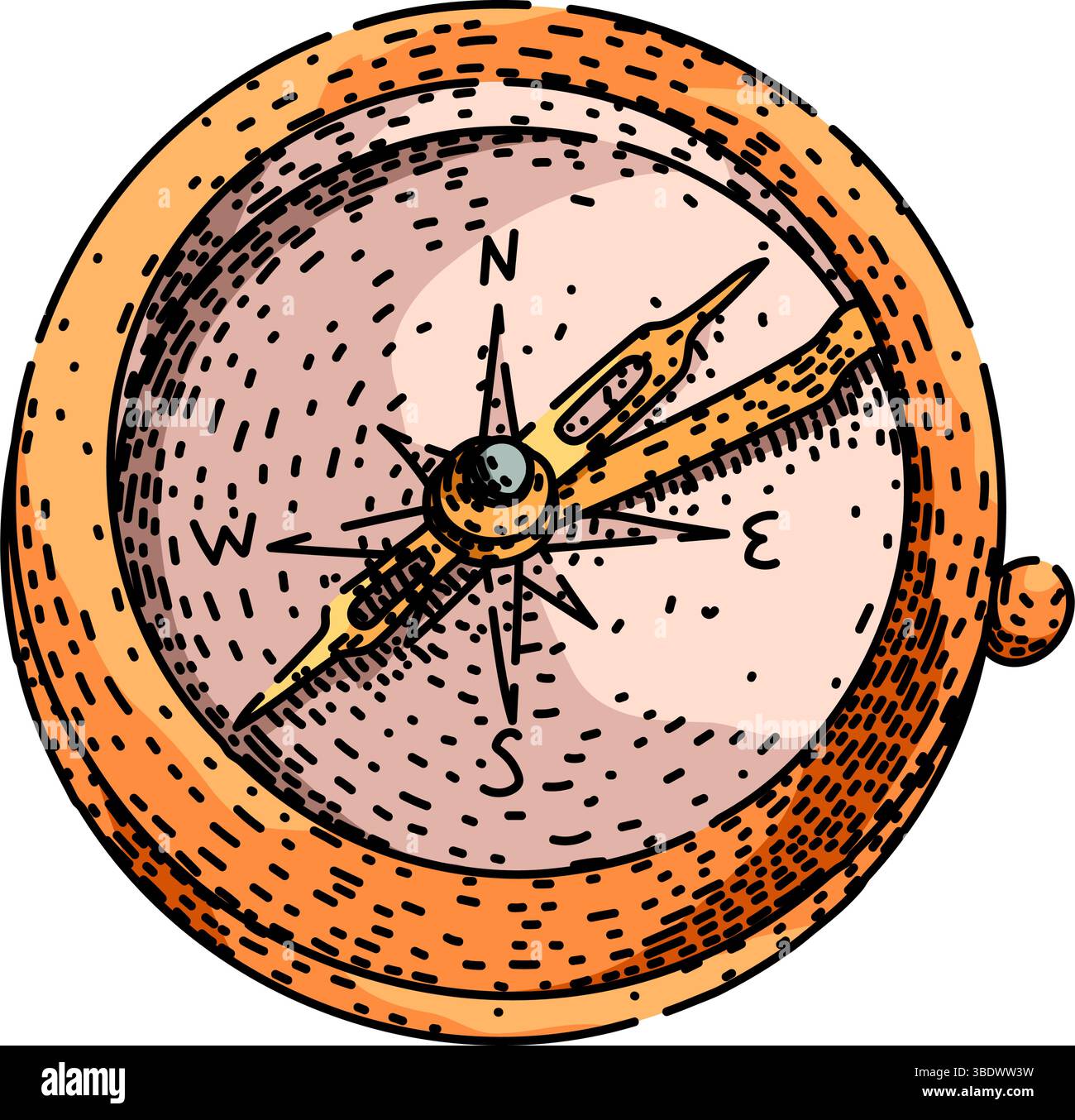 magnetic compass sketch hand drawn vector Stock Vector Image & Art - Alamy