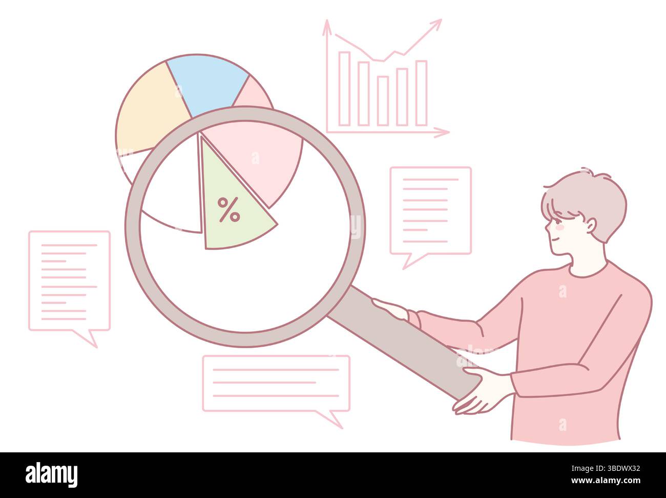A skilled individual analyzes data visualizations like pie charts and ...