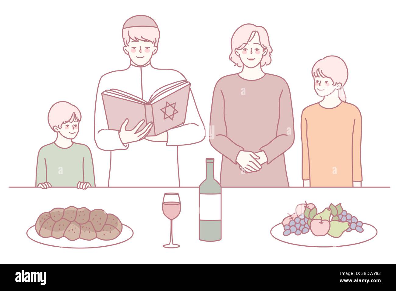 Jewish dinner prayer Stock Vector Images - Alamy