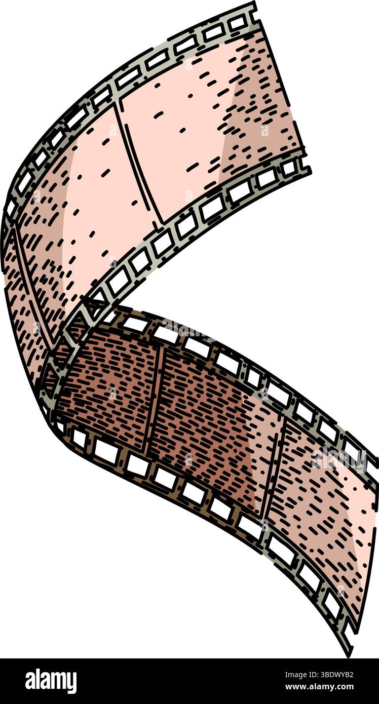 projector film reel sketch hand drawn vector Stock Vector Image & Art ...