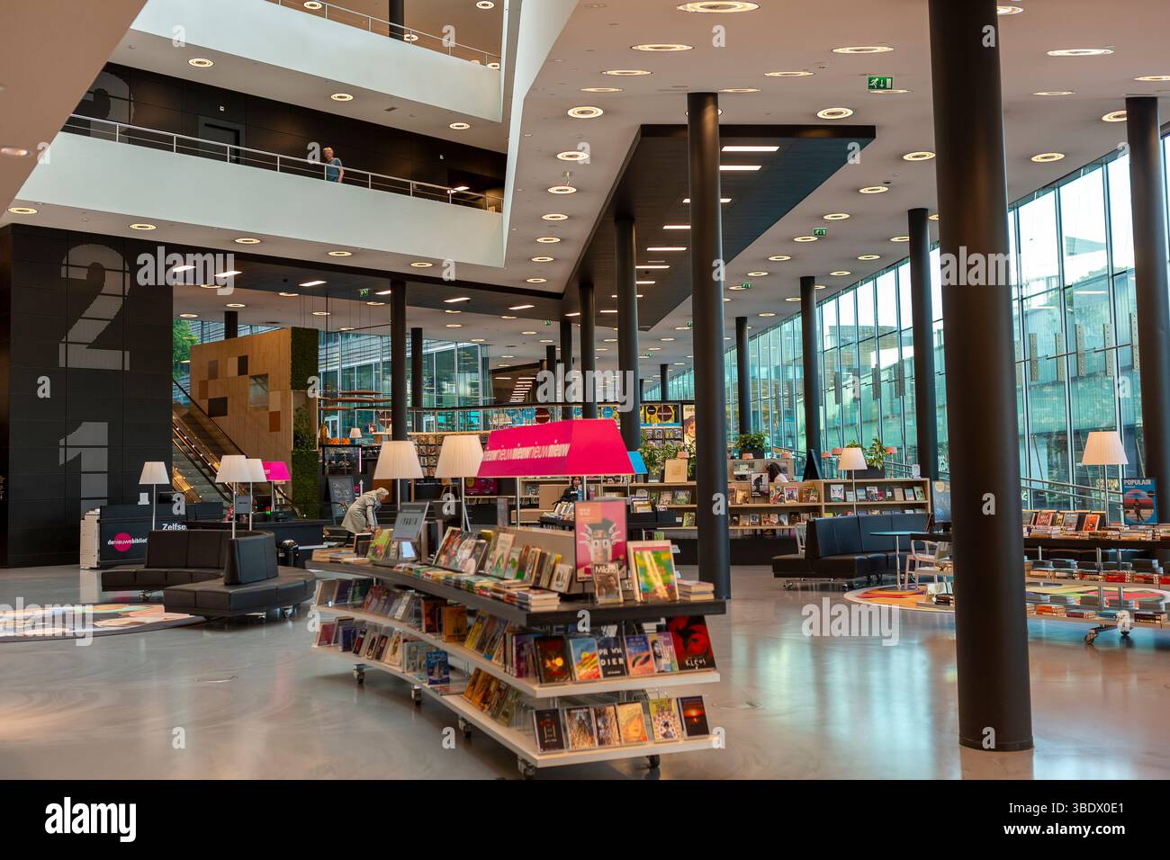 Interior contemporary architecture of public library in Dutch city ...