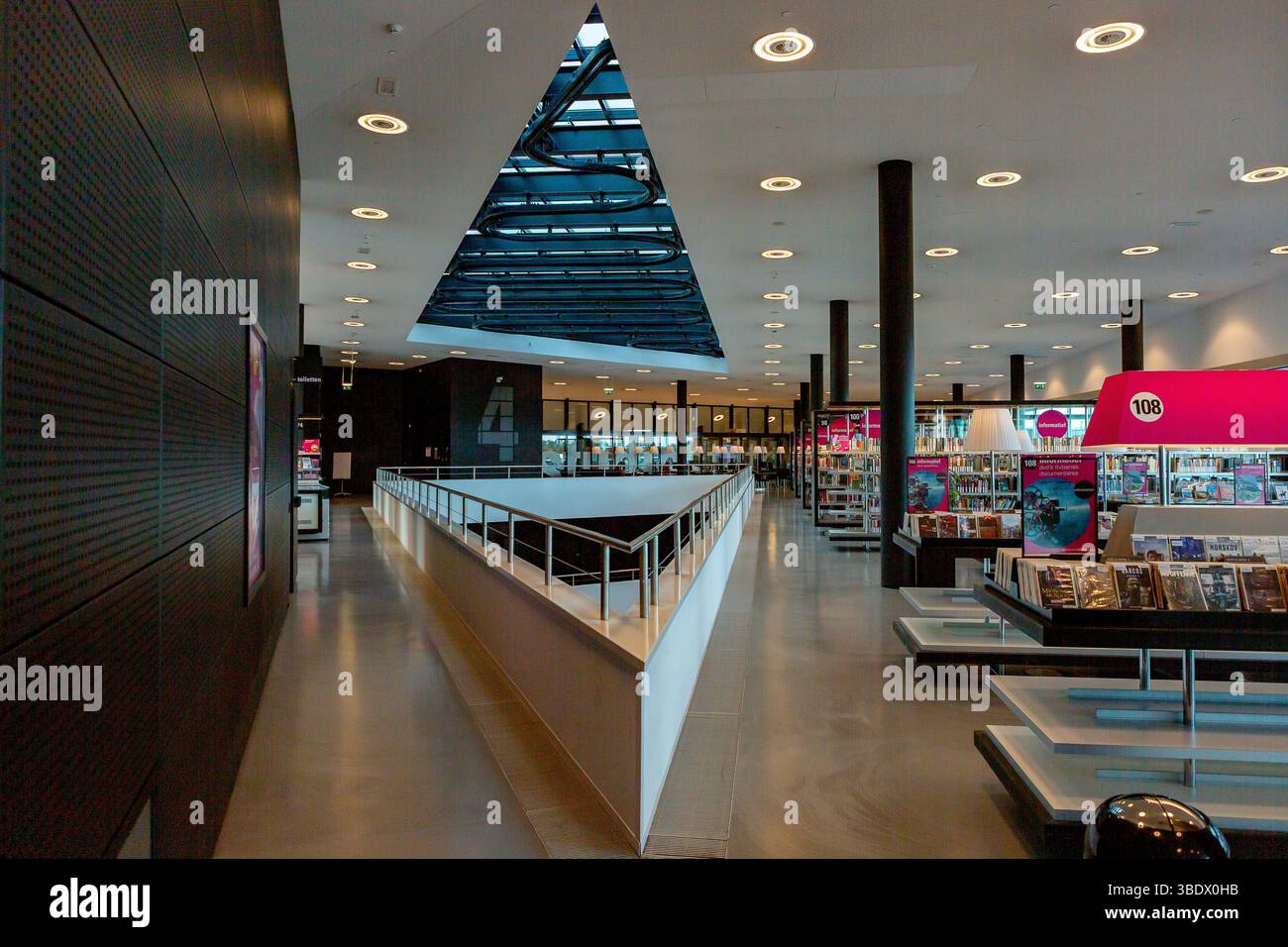 Interior contemporary architecture of public library in Dutch city ...