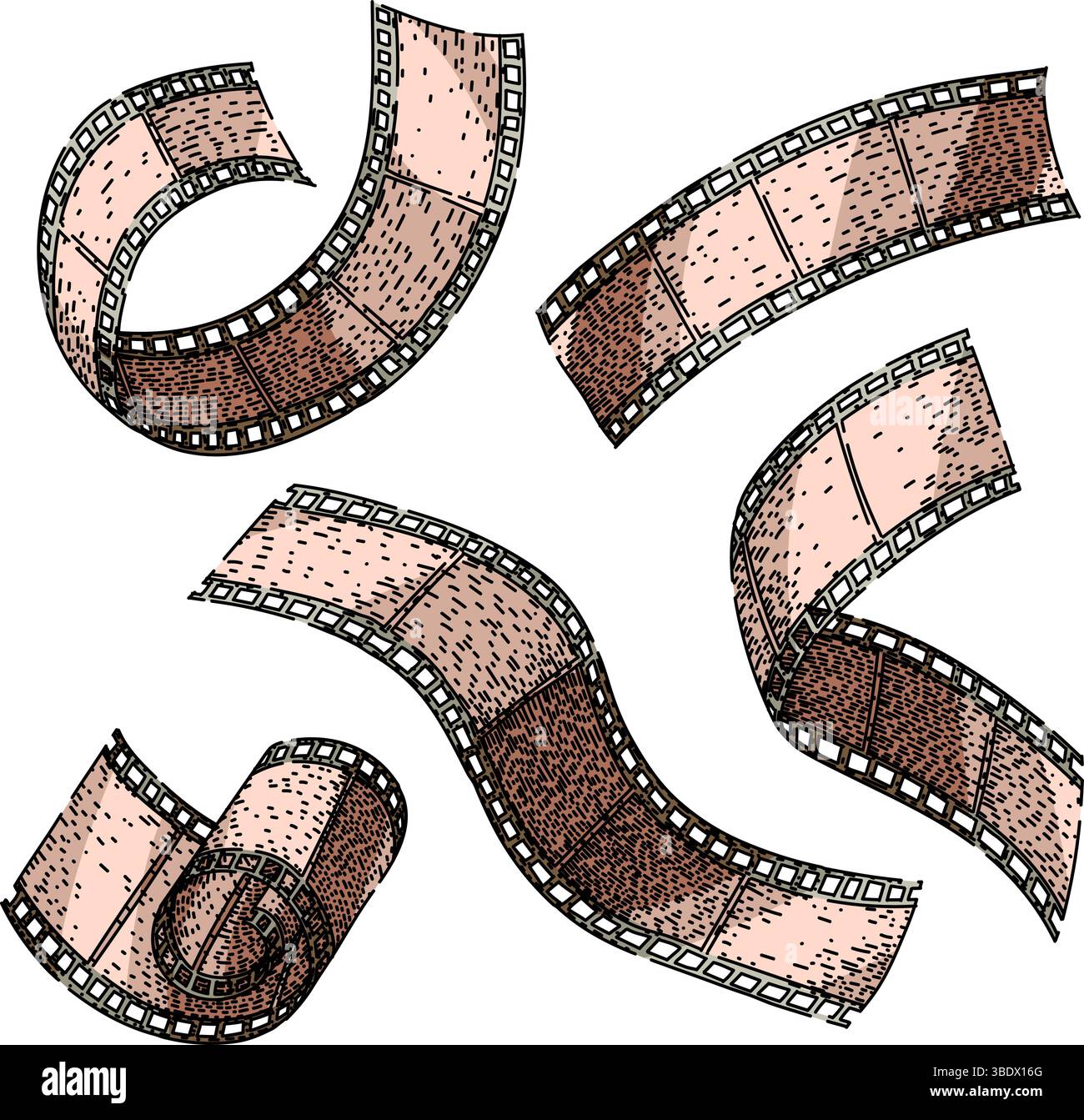 film reel set sketch hand drawn vector Stock Vector Image & Art - Alamy