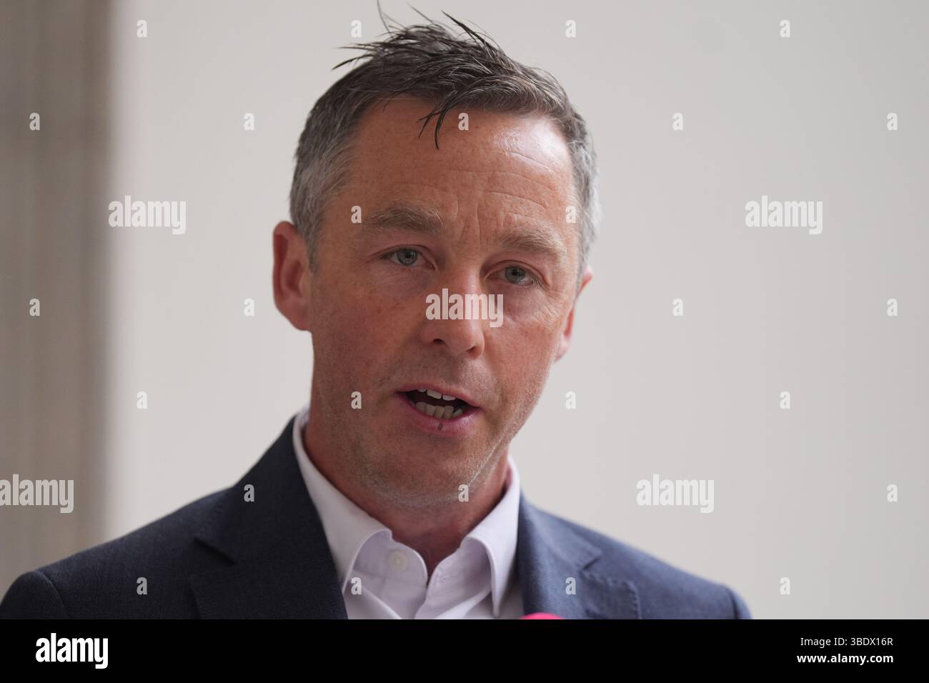 Social Democrats TD Rory Hearne speaking to the media during the launch ...