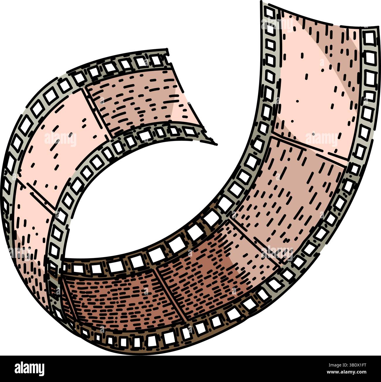 celluloid film reel sketch hand drawn vector Stock Vector Image & Art ...