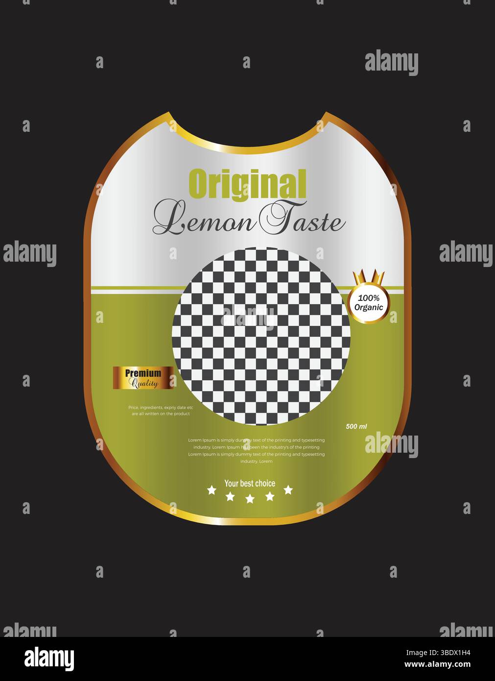 Organic product label design Stock Vector Image & Art - Alamy