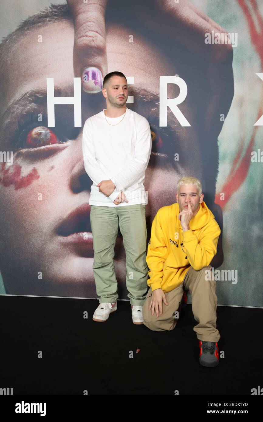 Sydney, Australia. 26th May 2025. L-R: Michael Philippou (film director ...