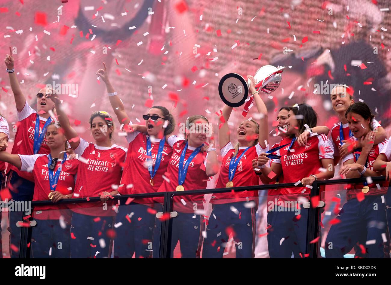 Arsenal's Leah Williamson with the trophy during the UEFA Women's ...