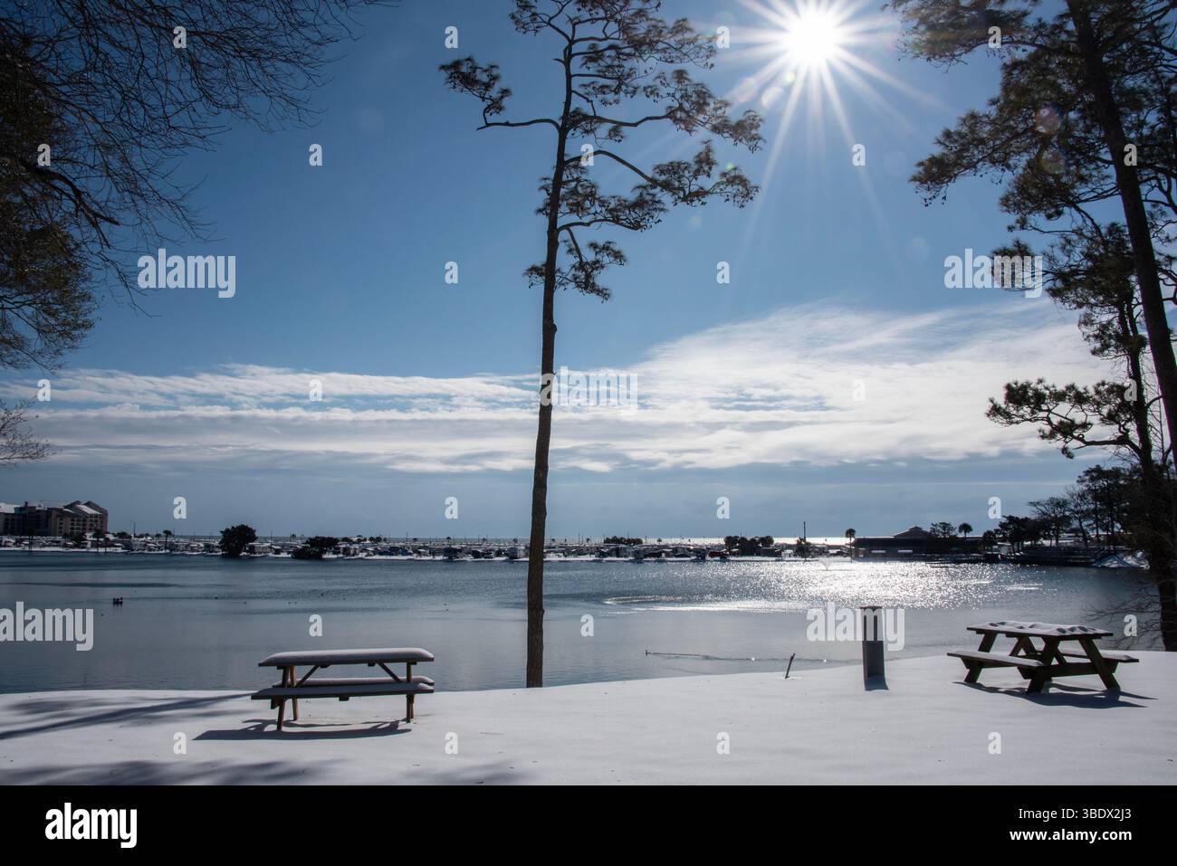A rare South Carolina beach snowfall Stock Photo - Alamy