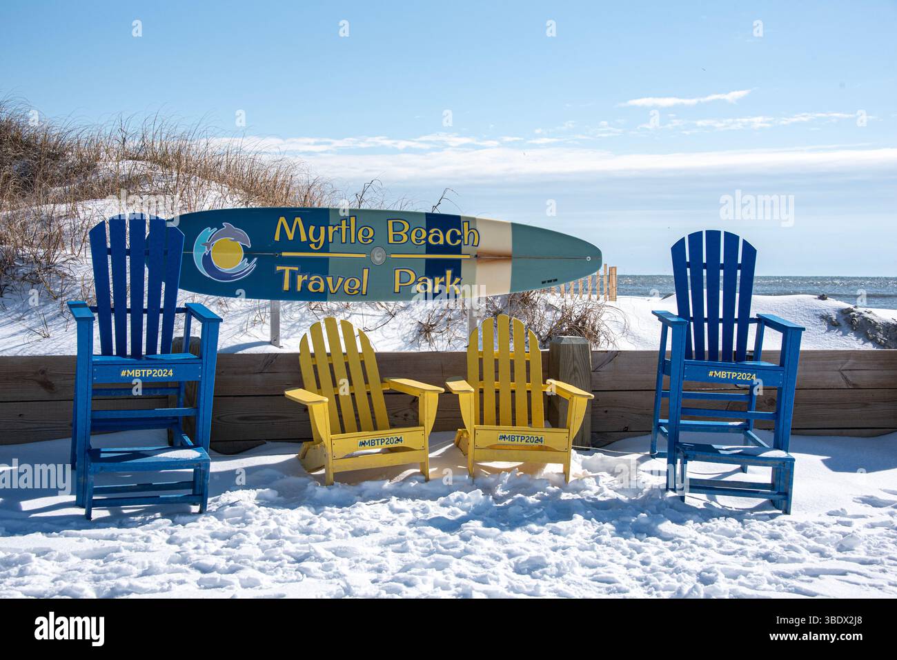 A rare South Carolina beach snowfall Stock Photo - Alamy