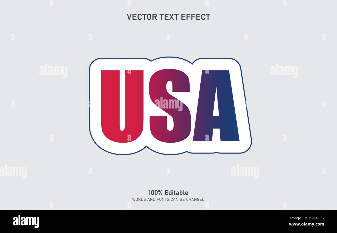 Usa cartoon text effect Stock Vector Image & Art - Alamy